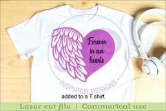 Angel wings half heart wall sign, SVG file.