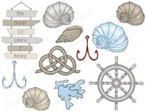 Nautical CLIPART Summer Sea Ocean Sailing Sailor - PNG files (1315321 ...