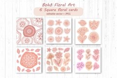 Boho Floral Art - Flowers and Leaves Clipart, Digital Paper