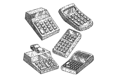 calculator set sketch hand drawn (6558103)
