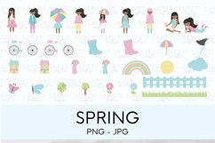 Spring girls clipart | spring illustrations for sublimation (1199716 ...