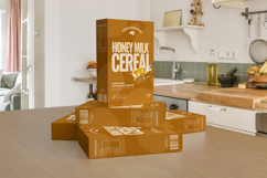 Cereal Box Mockup PSD | Realistic Packaging Template