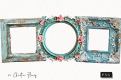 Teal Shabby Chic Frame Overlay | Cottage PNG (4546798)