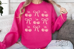 Coquette Cherry Bows SVG PNG - Valentine's Day SVG Cut File