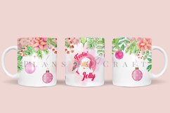 christmas quotes pinkmas Glass Mug Sublimation Wrap SVG