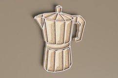 Layered Coffee Maker Laser Cut File | Coffee SVG