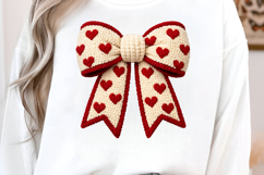 Coquette Heart Bow Valentine PNG