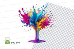 Colorful paint explosion tree