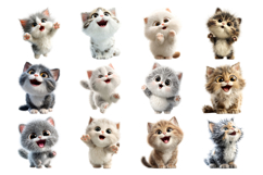 Cute Baby Kitten Clipart Bundle 28 PNG