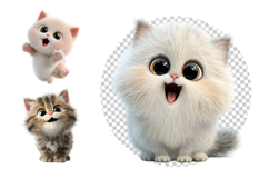 Cute Baby Kitten Clipart Bundle 28 PNG