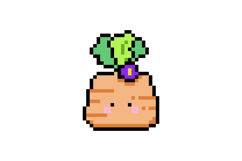 Cute carrots character illustration pixel art design