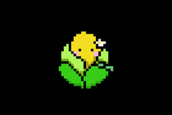Cute corn character illustration pixel art design
