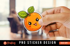 Cute Orange Sticker Clipart,Kawaii sticker,Cartoon sticker
