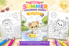 Summer coloring pages for kids, Bear coloring pages