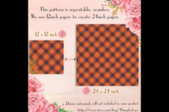 16 Seamless Orange and Green Tartan Digital Papers