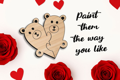 Love Bears Couple Key Chain SVG Laser Valentine Day Romantic