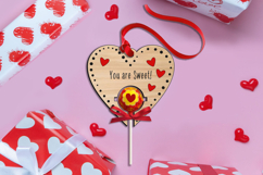 Heart Lollipop Valentine Day Gift SVG Laser Romantic Love