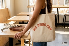 Big Jesus Fan Retro Christian Typography Graphic, Trendy