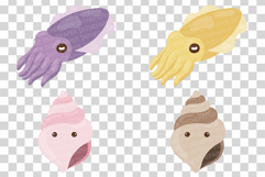 Cute Sea Animal | Clip art PNG Vector Ocean Turtle Whale eps