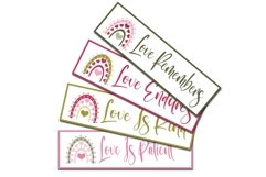 Bookmark, Printable Bookmark Set, Love Boho Rainbow Bookmark