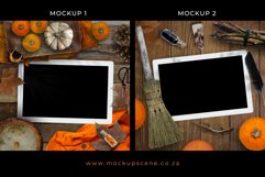 8 Spooky Halloween Device Mockups, Flat Lay PNG Files