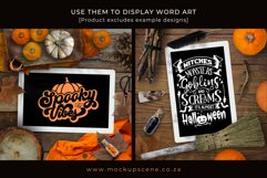 8 Spooky Halloween Device Mockups, Flat Lay PNG Files