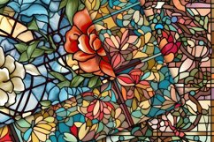 Seamless Stained Glass Flowers Digital Paper