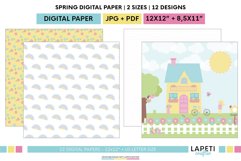 Spring scrapbook paper packs | 12 papers in 12x12 & Letter