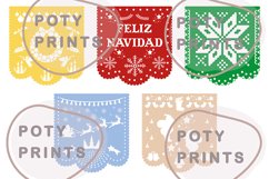 Feliz navidad papel picado svg, Papel picado vector (1641842) | SVGs ...