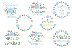 Spring Bundle. Welcome spring. Hello Spring. Flower. Frames.