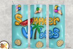 3D Puff Summer Tumbler Sublimation, 20 oz Skinny Tumbler