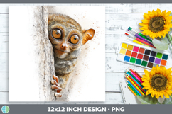 Tarsier 01.png Primate Tree Peek-A-Boo Paper Backgrounds Des
