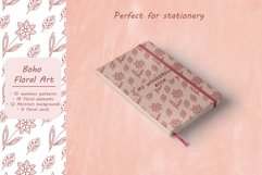 Boho Floral Art - Flowers and Leaves Clipart, Digital Paper