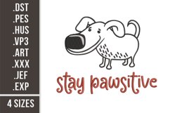 Stay Pawsitive | Cartoon Dog Embroidery