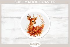 Fall Antelope Animal v7 Round Coaster Sublimation