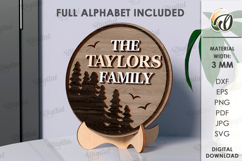 Family Round Sign Laser Cut. Stand Decor SVG (6341065)