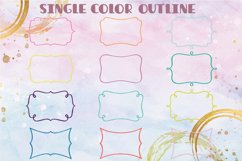 Colored Fancy Rectangular Frames, Hand Drawn Border Monogram