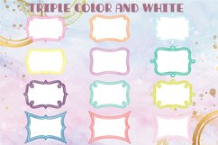 Colored Fancy Rectangular Frames, Hand Drawn Border Monogram