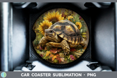 Tortoise Farm Rustic Autumn Car Coaster Sublimation Design