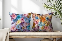 Fleece Felted Pastel Flowers Pattern Digital Paper (5446174)