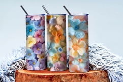 Fleece Felted Pastel Flowers Pattern Digital Paper (5446174)