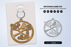 Floral Bird Keychain Laser Cut (6542723)