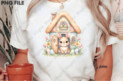 Flower Easter Bunny Rabbit House PNG