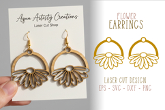 Hanging Flower Earrings Laser Cut Template