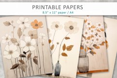 flowers junk journal, printable paper
