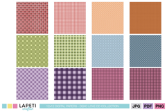 Plaid Digital Papers, Gingham and Check Patterns