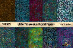 Glitter Snakeskin Digital Papers | Vibrant Patterns