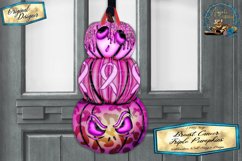 Halloween Breast Cancer Pumpkin Sublimation Hanger Design