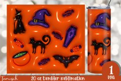 3d puff halloween sublimation tumbler, 3d inflate wrap
