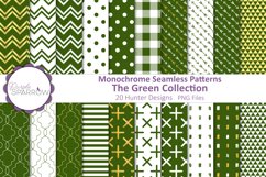 Monochrome Seamless Patterns | Green Collection
